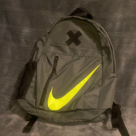 Nike | Bags | Nike Book Bag Back Pack Grey Volt Yellow Mint | Poshmark